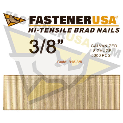 3/8" 18 Gauge Straight Brad Finish Nails 18 ga (5,000 ct) | eBay