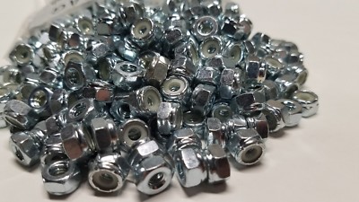 1/4-28 Zinc Plated Nylock Self-Locking Nylon Insert Hex Lock Nut (50pcs ...