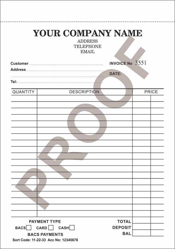 A5 PERSONALISED DUPLICATE RECEIPT BOOK - NCR PRINT - PERSONALISED ...