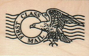 First Class Mail 1 1/2 x 2" Mounted Rubber Stamp, Bird Stamp, Birds ...