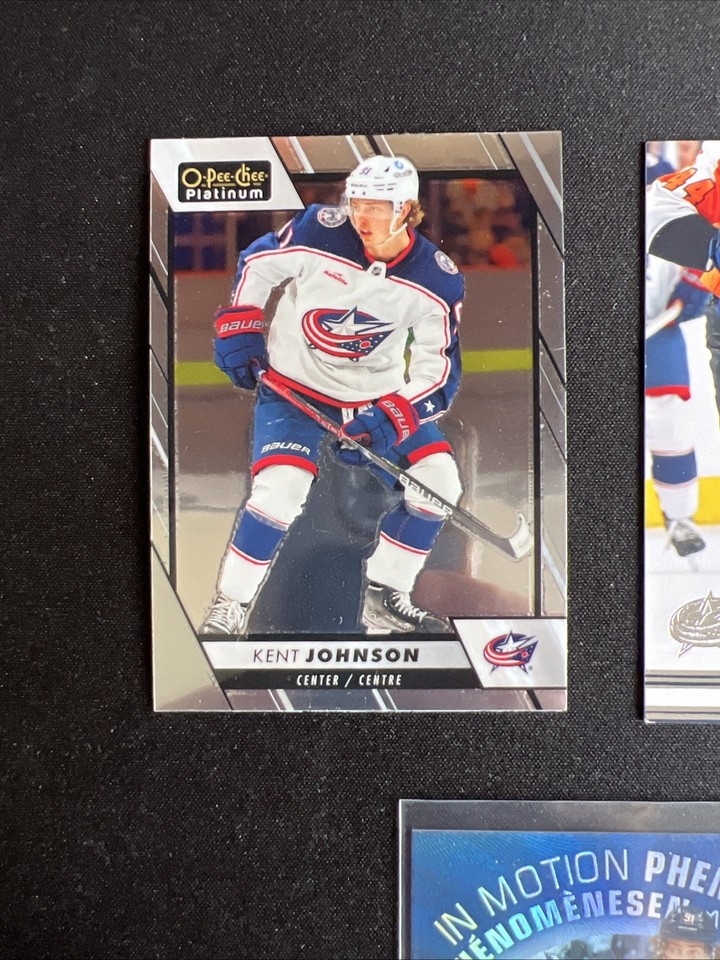 Kent Johnson 3 Card NHL Ice Hockey Trading Card Lot Jackets In Motion ...