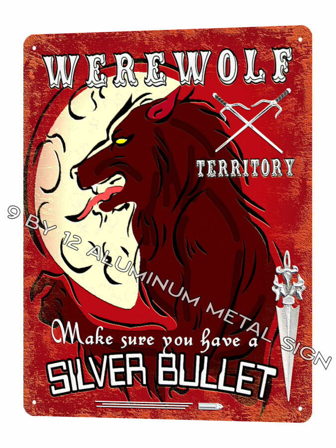 WEREWOLF Lycan horror METAL SIGN funny halloween haunted house Wall ...