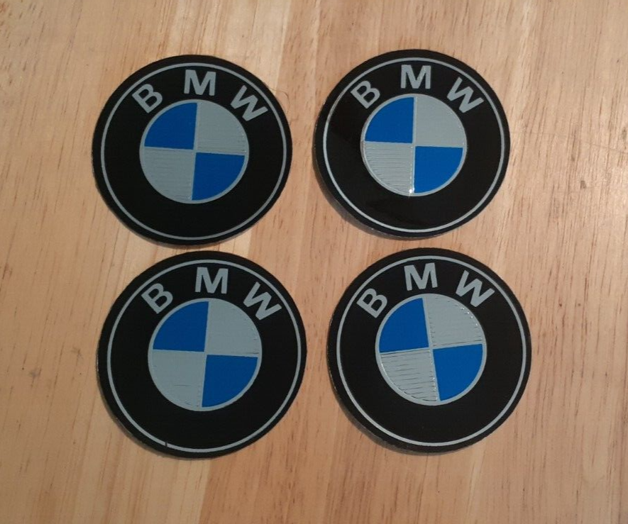 Set of 4 NOS Vintage BMW Embossed Center Cap Decals / Stickers - 54mm ...