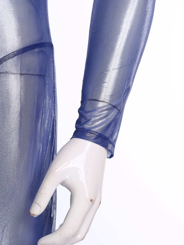 Men Jumpsuit Club Bodysuit Full-body Unitard Tights Nightwear Metallic ...