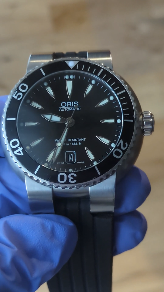 [Exc+5] ORIS 7533 Divers Black Dial Date Automatic 42mm Men's Watch ...