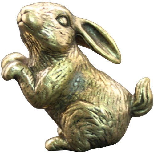1PC Rabbit Shaped Figurine Vintage Ornament Brass Bunny Office ...