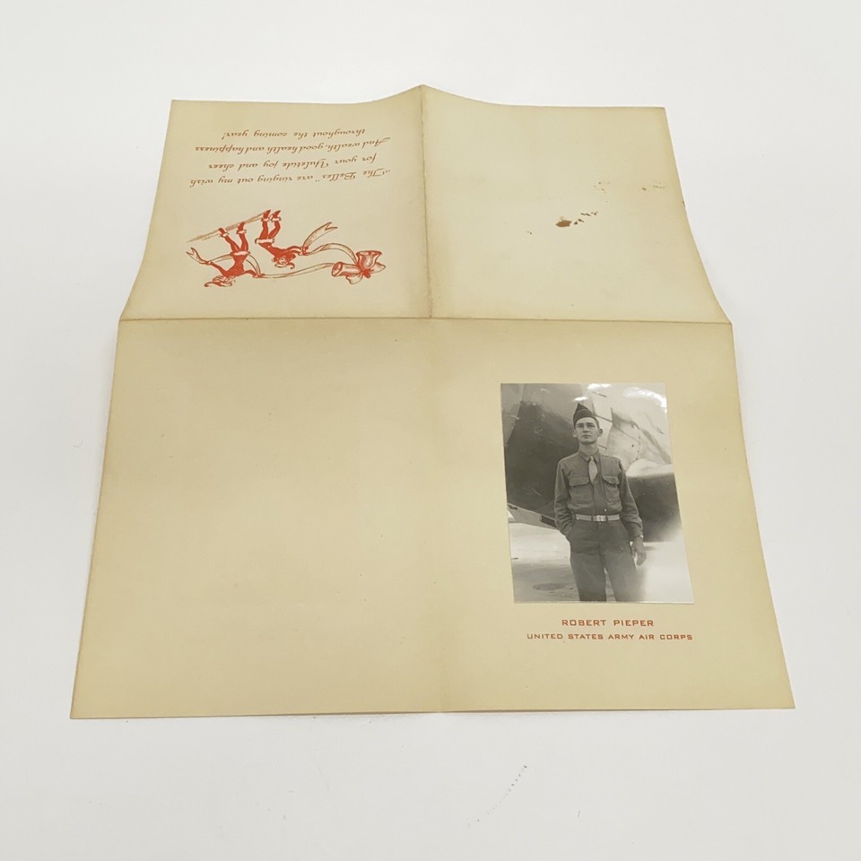 WW2 Christmas Card Folded Paper With Real Photo Robert Pieper US Army ...