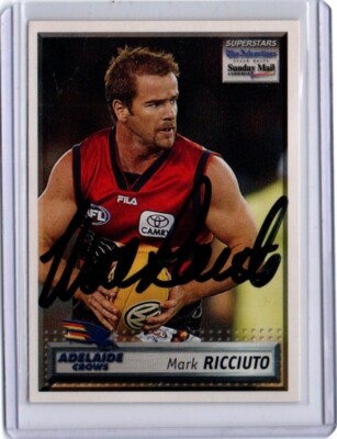 Signed Mark Ricciuto 2003 Select Advertiser Sunday Mail card Brownlow ...