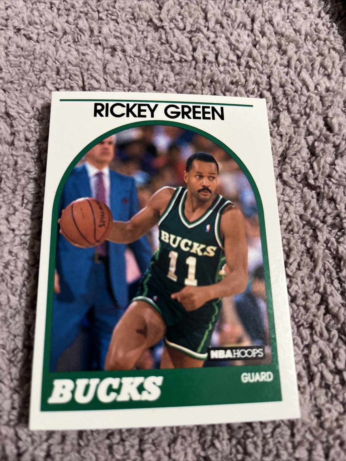 1989-90 NBA Hoops Basketball Rickey Green #56 Milwaukee Bucks Michigan ...