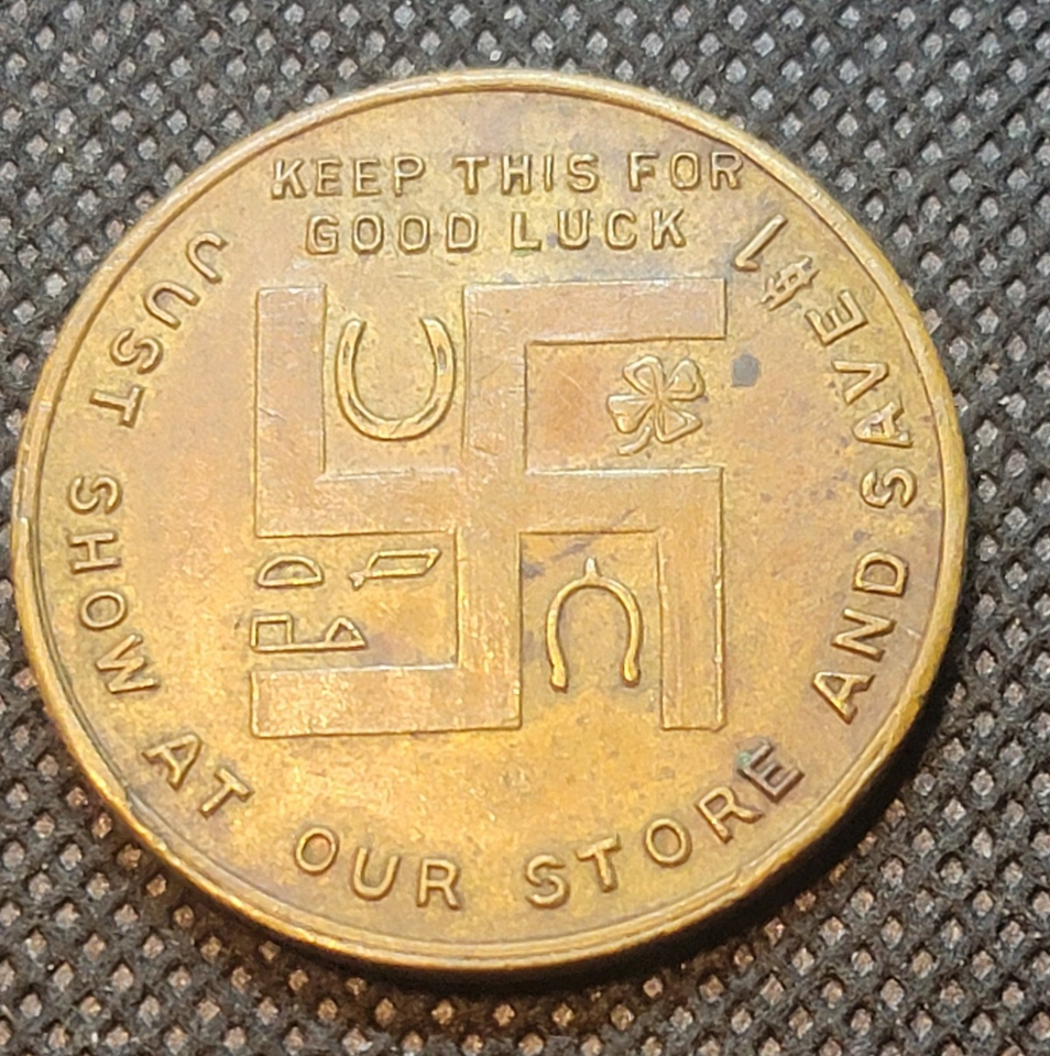 CEDAR RAPIDS, IOWA SWASTIKA GOOD LUCK TRADE TOKEN L1893 | eBay