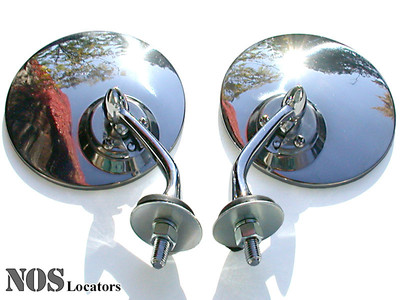 Chrome Wing Mirror Set of 2 -MGTD, MGA, TR3, XKE, Rolls | eBay