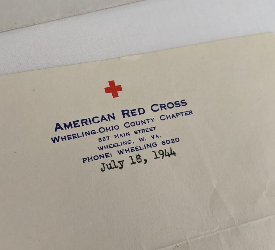 1940's WWII Red Cross Letters Volunteer Nurse's Aid Wheeling WV WW2 ...