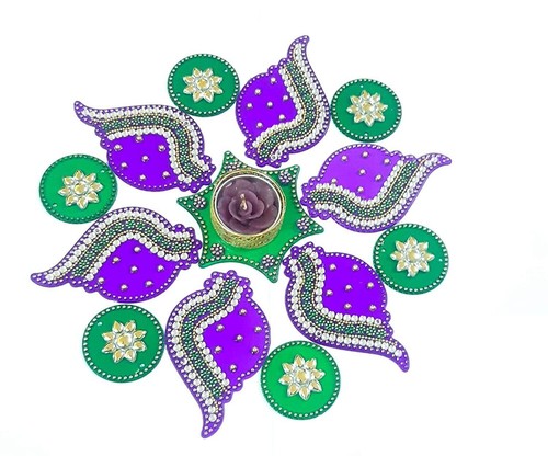 Diwali Elegance: 12-Piece Multi-Color Acrylic Rangoli Set - Shank ...