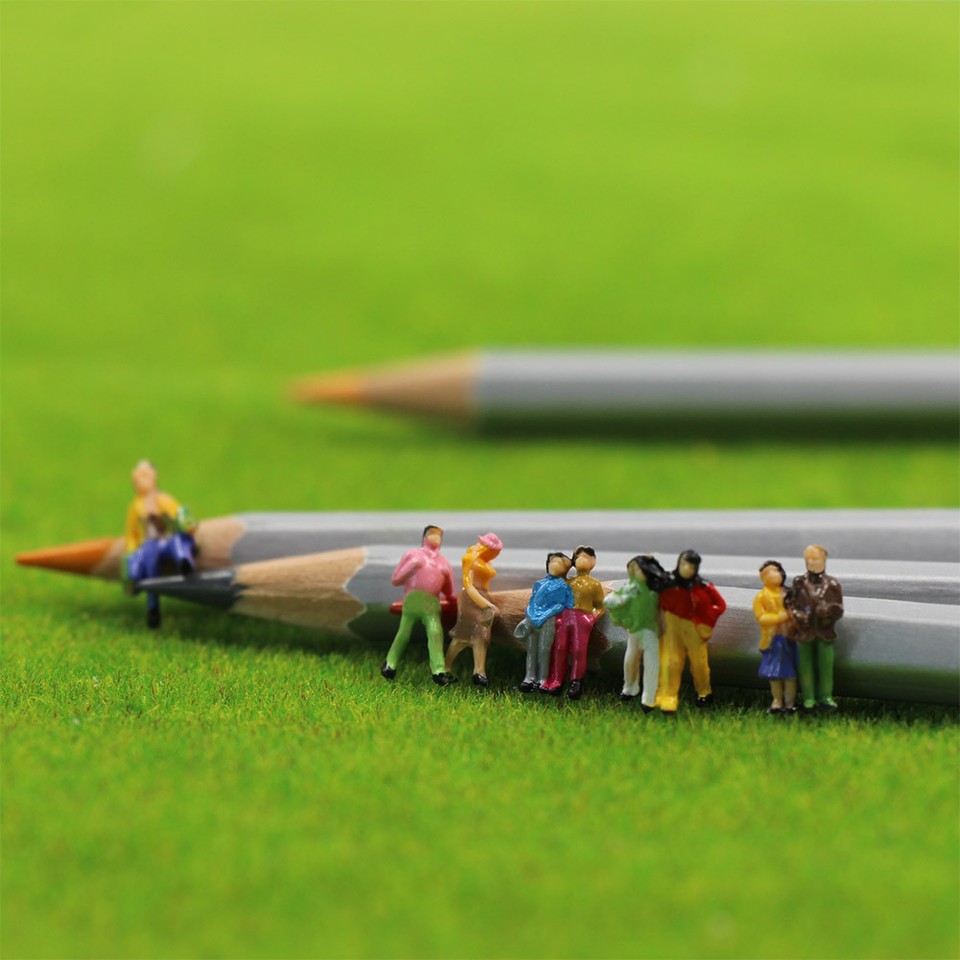 P150W 100pcs Model Trains N Scale 1:150 People Painted Figures ...