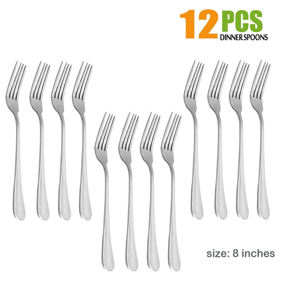 Dinner Forks, 12-Pieces Stainless Steel Forks, Classic Elegant Design ...
