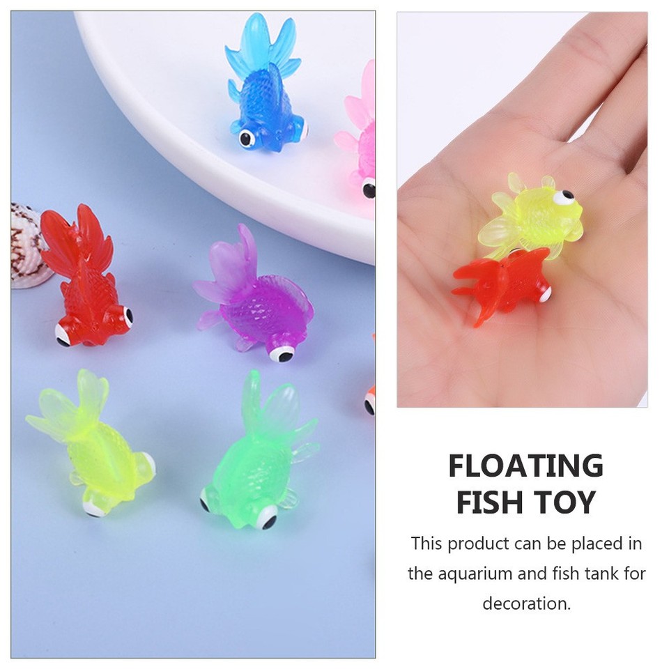 24 Pcs Translucent Fish Toy Simulation Goldfish Child Baby Adorable ...