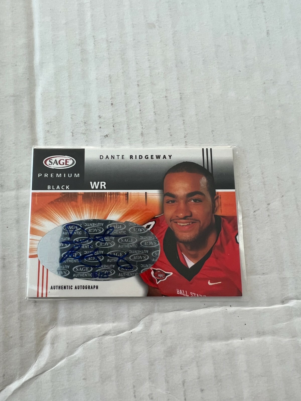 Dante Ridgeway 2005 SAGE Rookie Auto Premium Black Card #P19 Serial #18 ...