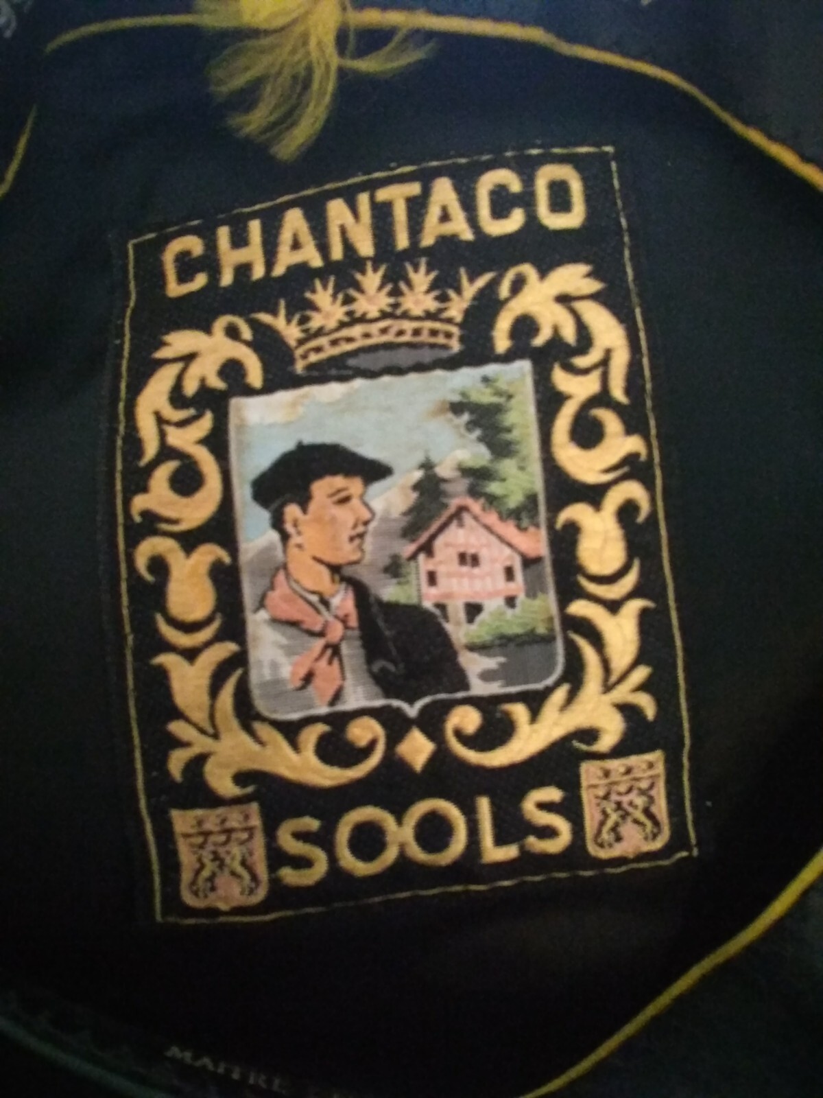 Vintage Chantaco Basque Black Wool Beret From Paris - Gem