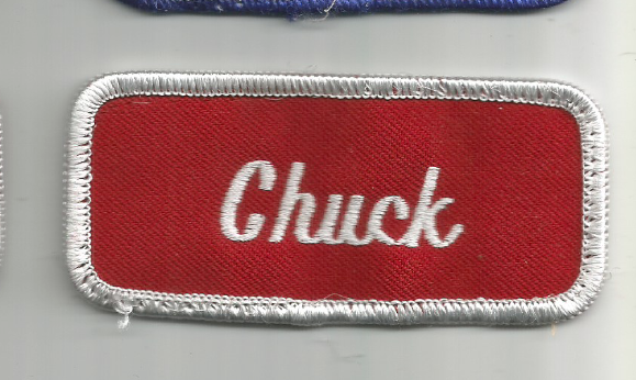 Chuck name tag patch 1-5/8 X 3-1/2 #7875 | eBay