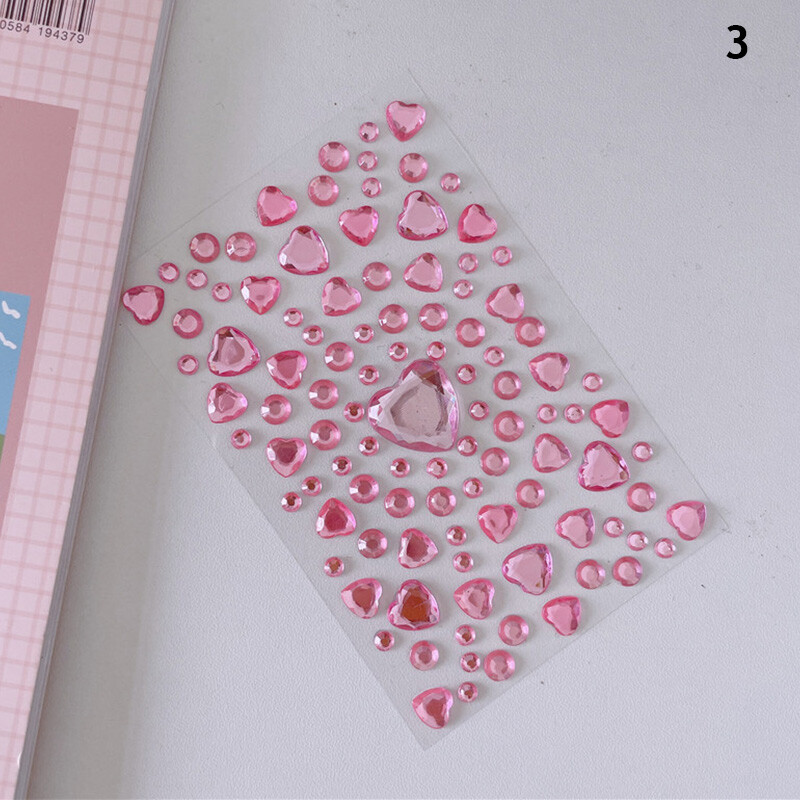 1 Sheet Acrylic Heart Shape 3D Sticker Handbook Decor Photo Album ...