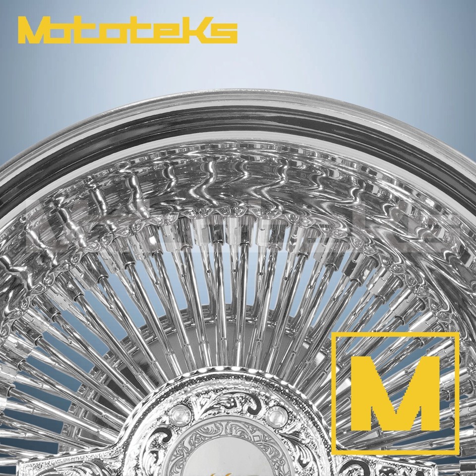 15X7 LUXOR WIRE WHEELS 100 STRAIGHT REV RIM CHROME SINGLE 1 PC ENGRAVED ...