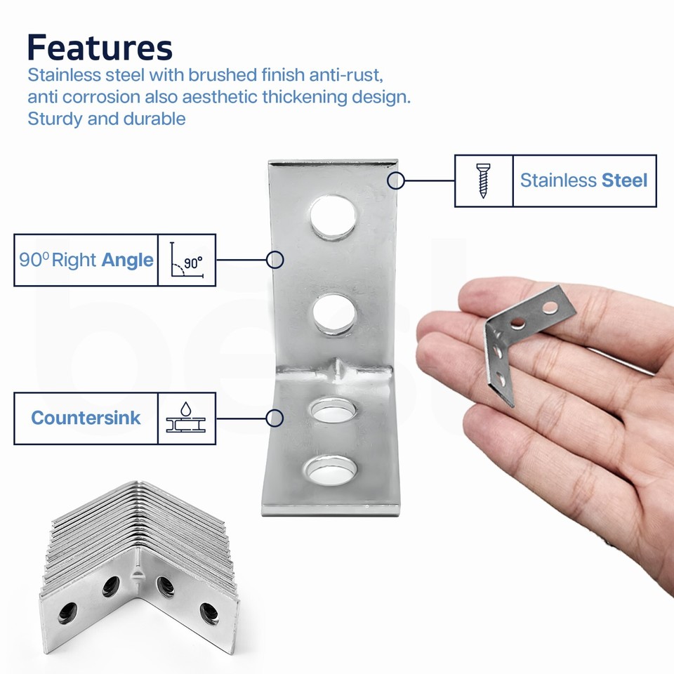 32Pcs x 128 Screws L - Shape Angle Corner Brackets Fence Repair Angle ...