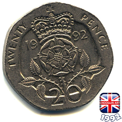 A BRITISH 1992 ELIZABETH II TWENTY PENCE 20p coin, 33 Years Old! | eBay
