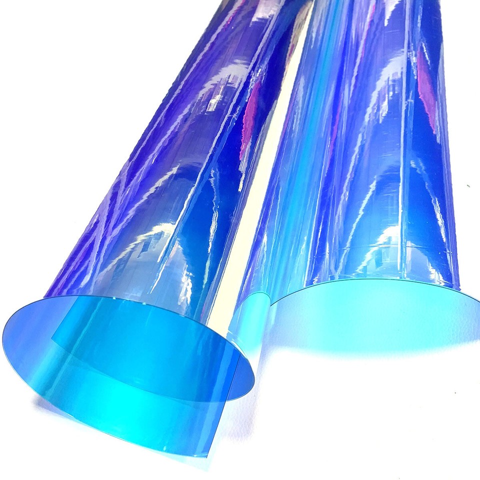 Iridescent Holographic Clear Transparent PVC Fabric Vinyl Material Bow ...