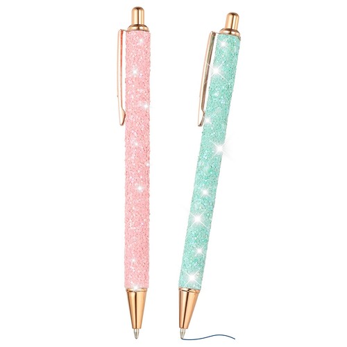 Glitter Ballpoint Pen, 2Pcs Sparkly Fancy Sequins Glitter Pen, Pink ...