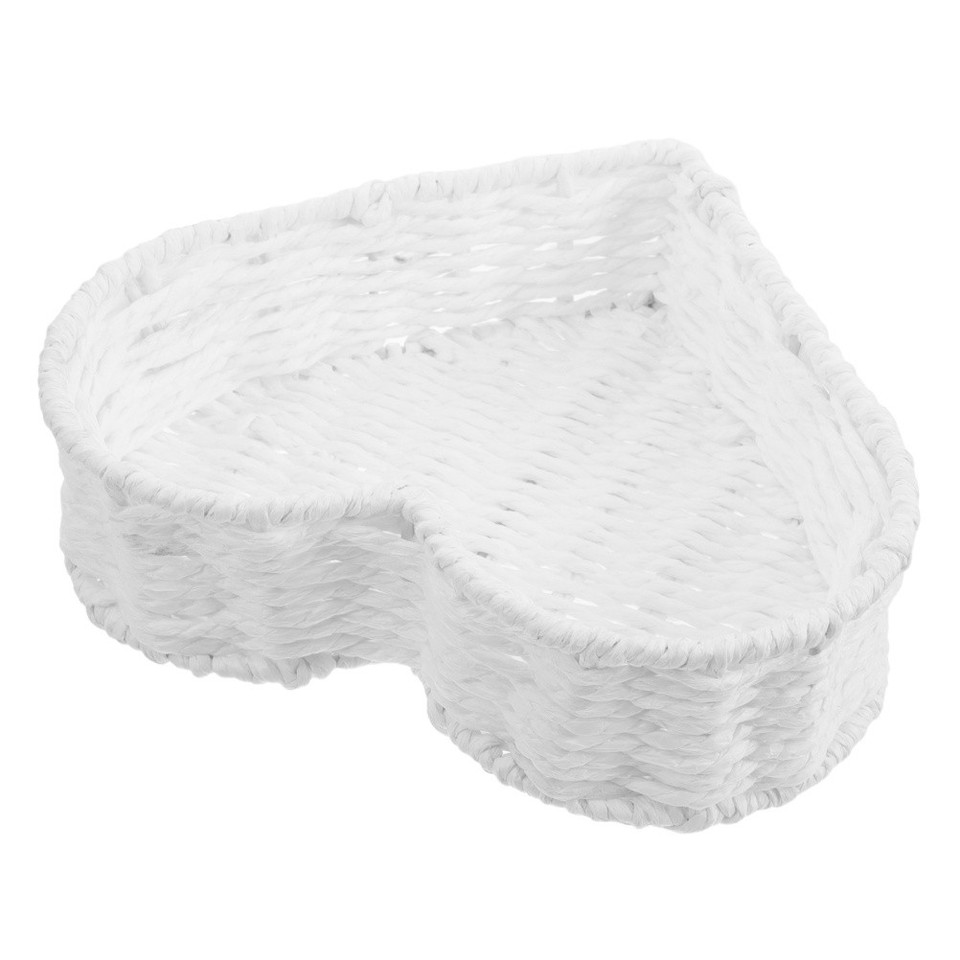 Heart Paper Rope Basket Rattan Woven Storage Basket Decorative Desktop ...