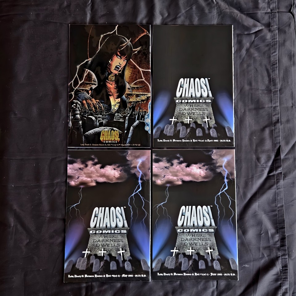 1995 CHAOS COMICS LADY DEATH COMPLETE 1-4 BETWEEN HEAVEN AND HELL ...
