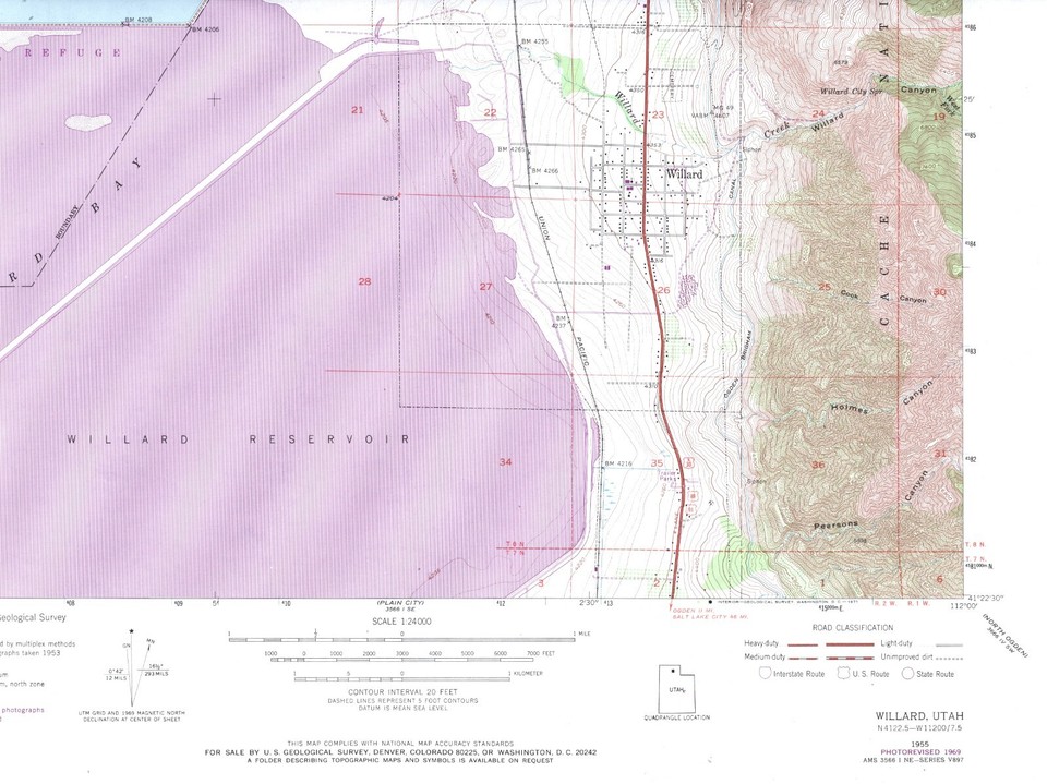 Willard Quadrangle Utah 1969 USGS Topo Map 7.5 Minute Topographic | eBay