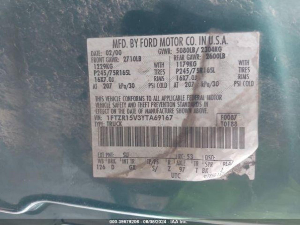 2000 FORD RANGER Manual AC Heat (Climate Control) OEM Temperature Dash ...