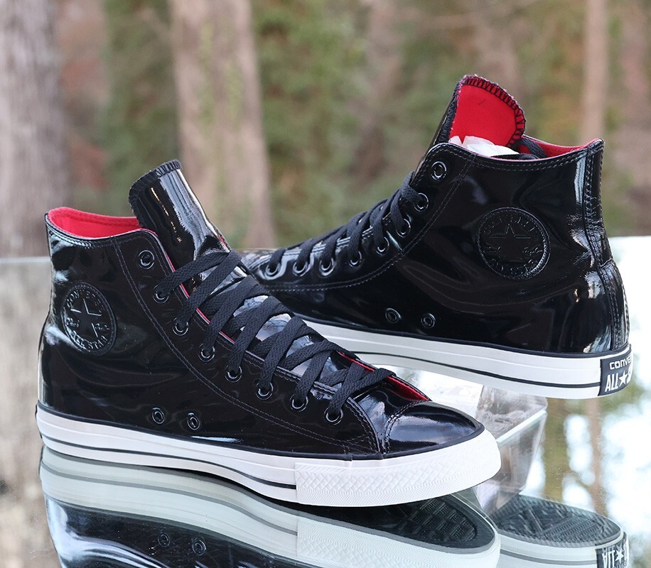 Converse All Star Chuck Taylor Hi Men’s Size 11 Black Patent Leather ...