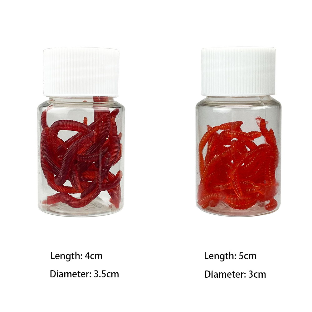 20Pcs-100Pcs Strong Red Worms Lure Fishy Smell Soft Bloodworm Bait ...