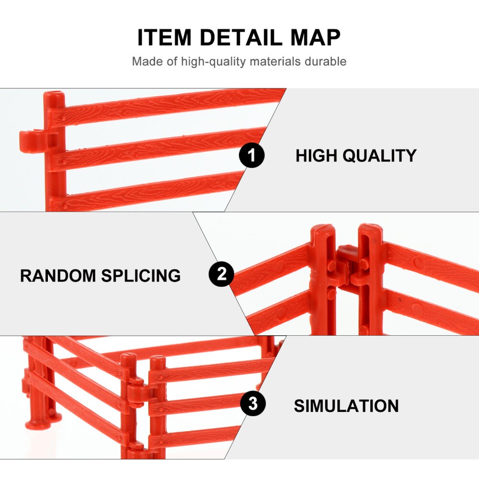 50 Pcs Fence Toys Decorative Fences Zoo Accessories Fencing Figure ...