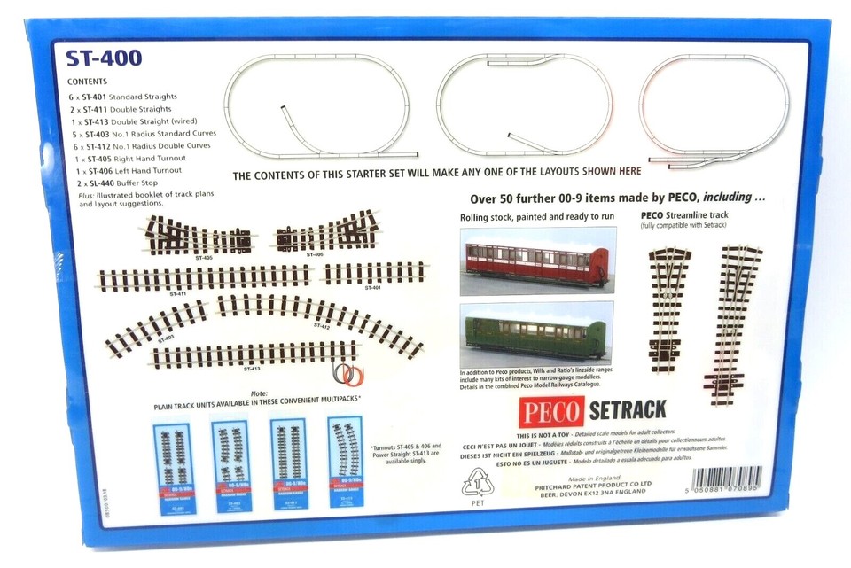ST-400 Peco Setrack 00-9 Code 80 Starter Track Set | eBay UK