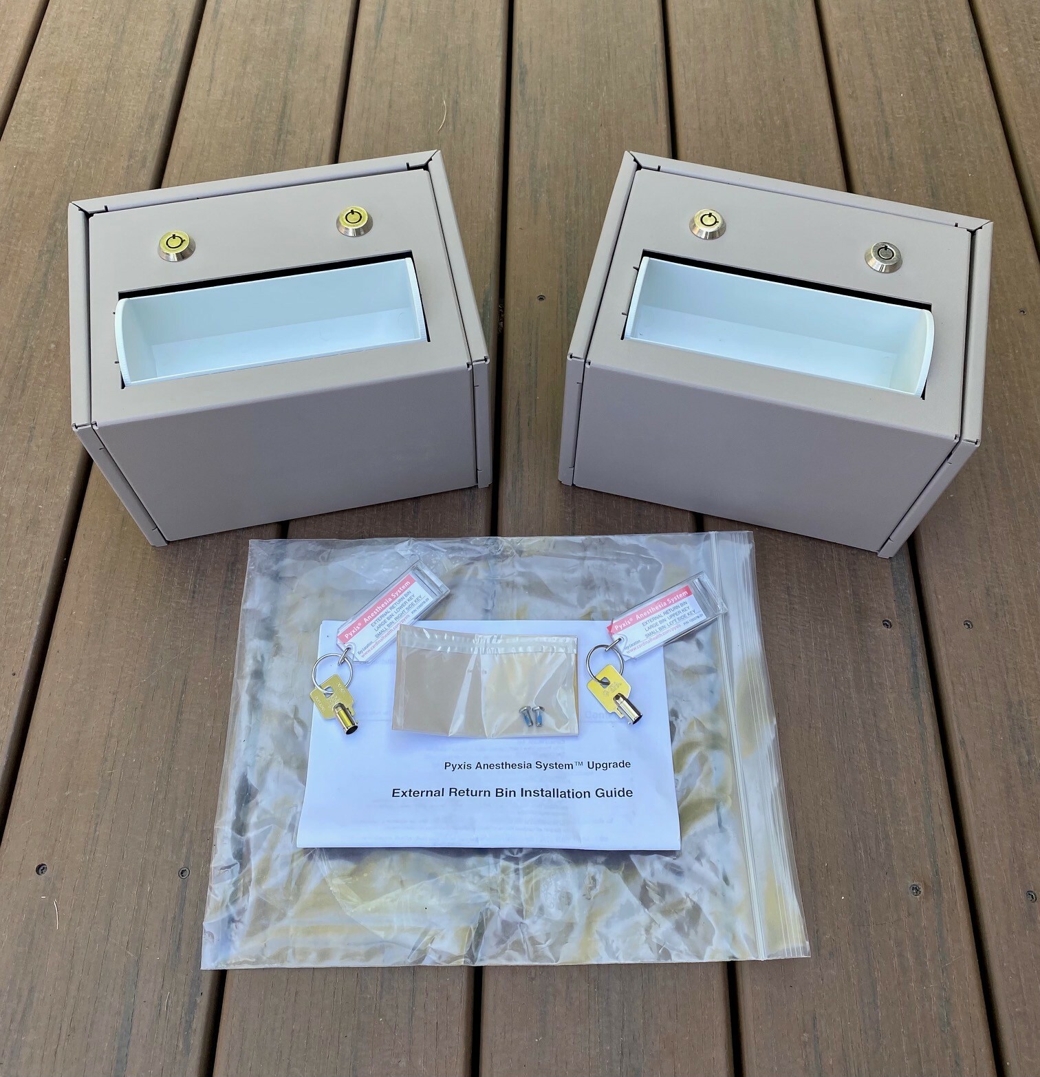 Two Pyxis External Return Bins w Keys - New | eBay