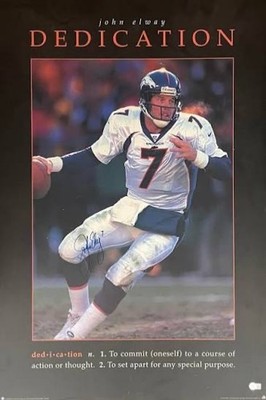hu John Elway, Denver Broncos 12x8in Metal Sign Poster Logo Art Print ...