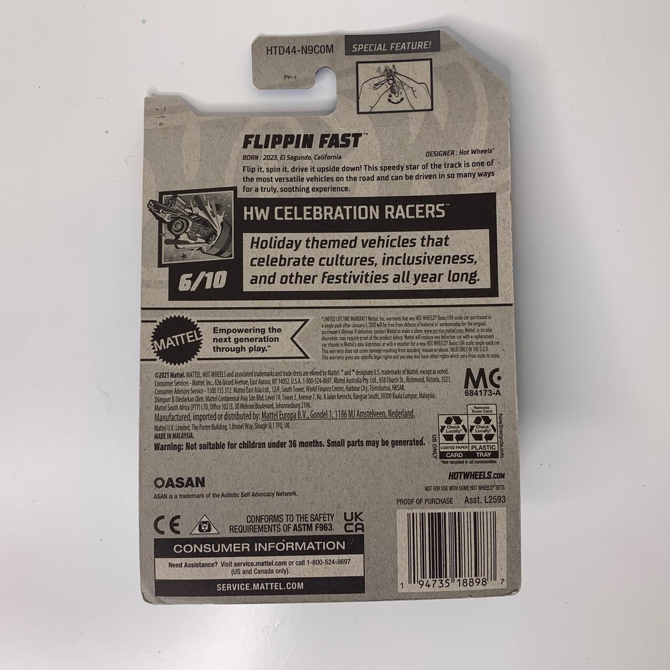 (8) Hot Wheels 2024 FLIPPIN FAST Special Feature Fidget Spinner ASAN ...