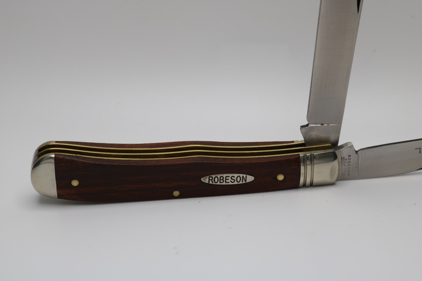 ROBESON TOOL STEEL 2-BLADED TRAPPER FOLDING KNIFE - MADE BY QUEEN ...