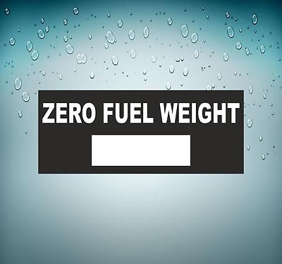 Sticker decal car airplane aircraft airport pilot plane zero fuel ...