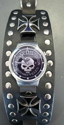 Manzoor Premium Leather Smartwatch Band Cuff Strap Bracelet Punk Rock ...