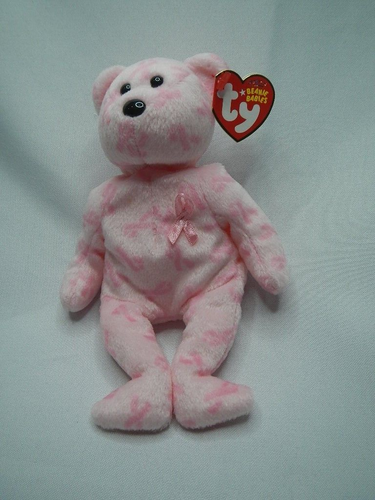 Ty Original Beanie Babies 2008 "Support" Breast Cancer Pink Bear DOB10 ...
