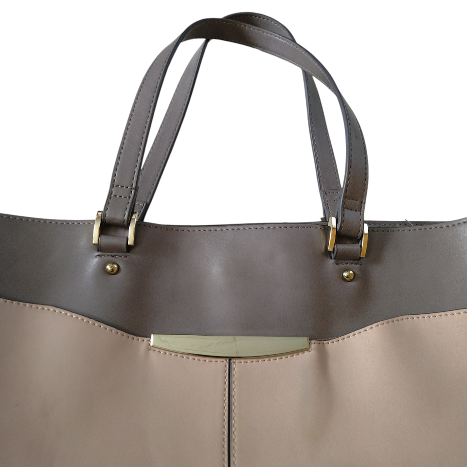 Ann Taylor Women's Large Double Handle Faux Leather Tote Purse Handbag ...