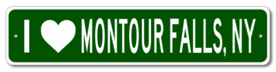 I Love Montour Falls, New York Metal Wall Decor City Limit Sign ...