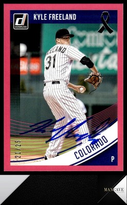 2018 Donruss #106 Kyle Freeland Auto Signed IP Mother's Day Ribbon ...