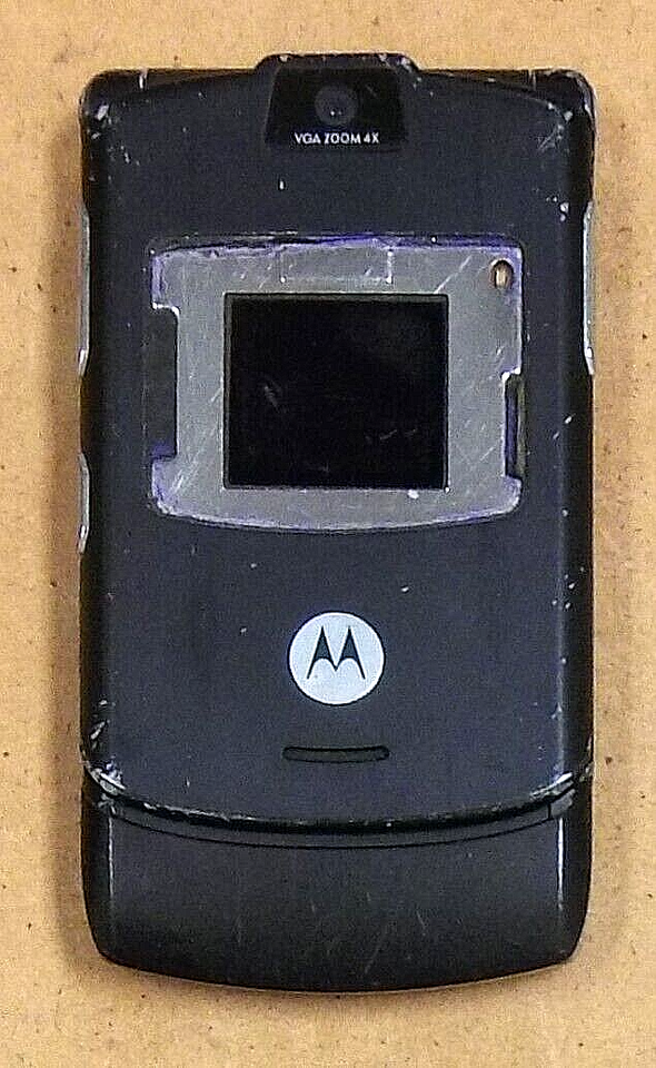 Motorola RAZR / Razor V3 - Black and Silver ( AT&T ) Cellular Flip ...