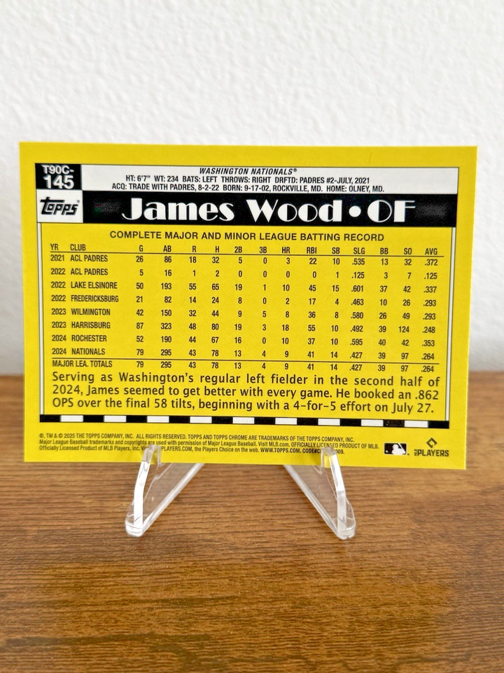 2025 Topps Series 2 Silver Pack Mojo Refractor RC James Wood #T90C-145 ...