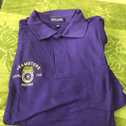 Teamsters Union Local 705 Retiree Purple Polo Shirt Size XL Vintage | eBay